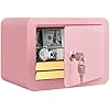 Marcree 0.23 Cubic Small Safe Box for Home, Mini Safes for Kids, Pink ...