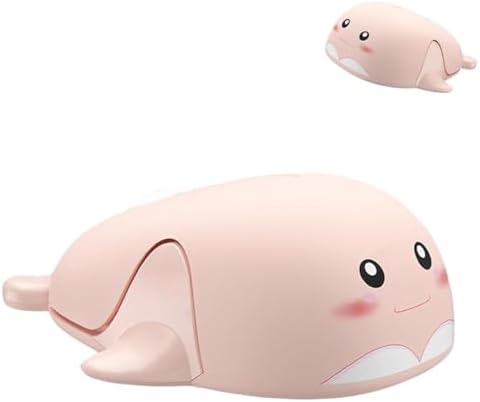 Amazon.com: Wireless Mouse Pink Cute Dolphin Shape Aesthetic Quiet ...