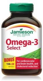 Amazon.com: Jamieson Omega-3 Select, 1000mg, 200 softgels Bonus by ...