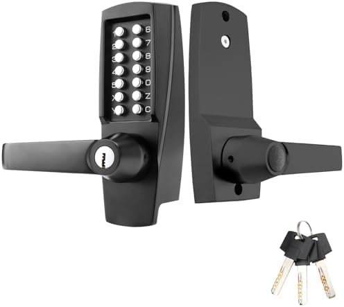 ANNFUZ Mechanical Keyless Entry Door Lock with Handle,Front Door Lock ...