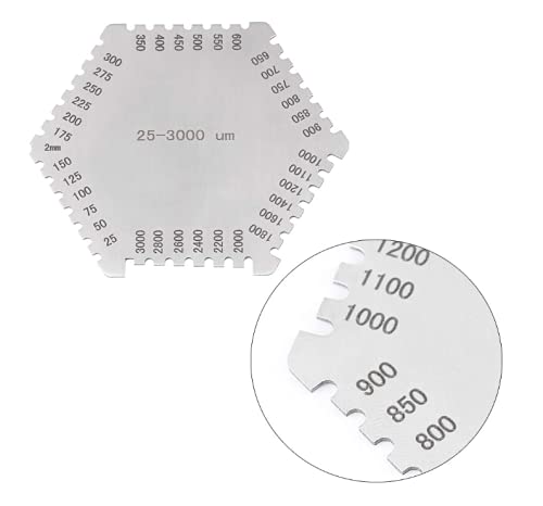 DEET Hexagon High Precision Wet Film Comb,25-3000um Stainless Steel ...