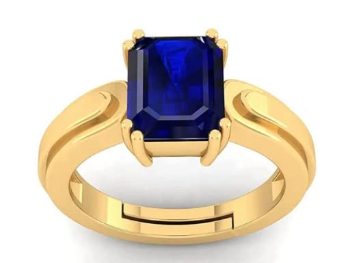 Buy DEVOGems Natural Blue Sapphire Gold Ring 6 Ratti Neelam Ring ...