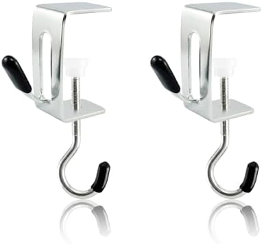 11 Pcs Desk Hook for Bag,Upgraded 2-Hook Metal Clamp Hooks,Purse Hook ...