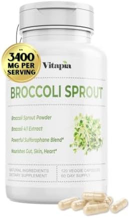 Amazon.com: Vitapia Organic Broccoli Sprout & Broccoli Extract 3400mg ...