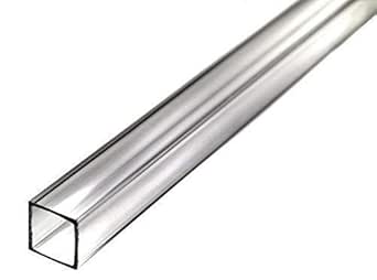 Acrylic Square Tube, Clear, 1-1/8" ID x 1-1/4" OD x 36" L - Pack of 2 ...