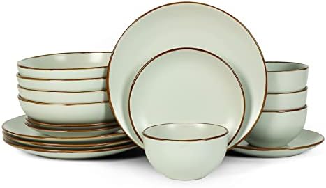 Amazon.com | Stone Lain Brasa Modern Stoneware 32 Piece Dinnerware Sets ...