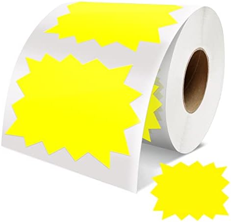 Amazon.com : Price Tags Stickers Yellow 4 x 3 Inches Self-Adhesive ...