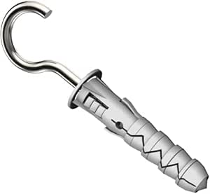 M10 x 50mm C Shaped Hook Expansion Wall Plug with Screw Wall Hanger ...