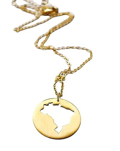 Amazon.com: Brazil Necklace, Brazil Outline, Brazil Souvenir, Brazil ...