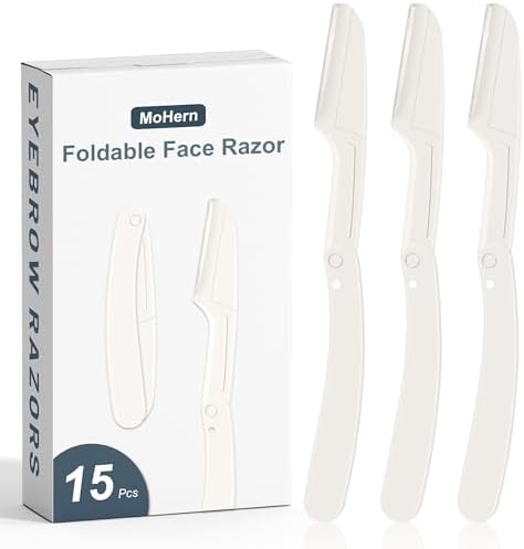 Amazon.com: Eyebrow Razor, 15 Pcs Dermaplane Razor for Face, Foldable ...
