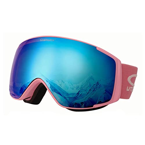 OUTDOORSPARTA Kids Ski Goggles (pink frame, coated blue lens) – BigaMart