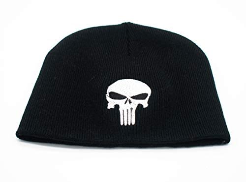 Amazon.com: Embroidered Punisher Beanie Hat - Skull Cap : Clothing ...