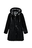 ・ブランド:Desigual(デシグアル)・モデル:22WWEWAA・製造元/メーカー部品番号:22WWEWAA・シェルパ素材の黒いサステナブルロングパデッドコート。