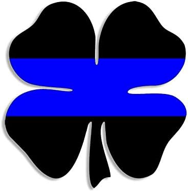 Amazon.com - JR Studio 4x4 inch Shamrock Shaped Thin Blue LINE Sticker ...