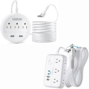 Amazon.com: NTONPOWER 2 Prong Power Strip, 10ft Extension Cord with ...