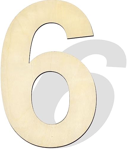 Amazon.com: 5ARTH 4 inch Wooden Number 6 - Blank Unfinished Wood ...