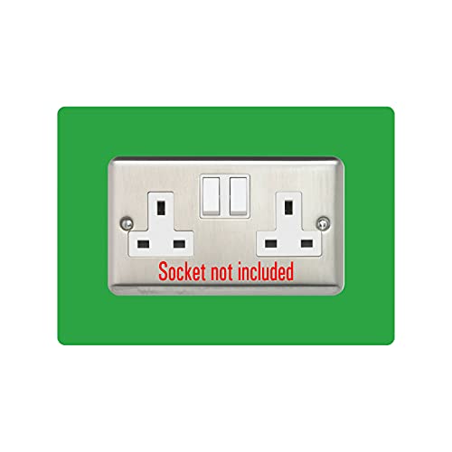 Double Socket Surround, Square Acrylic Back Panel Finger Plate ...