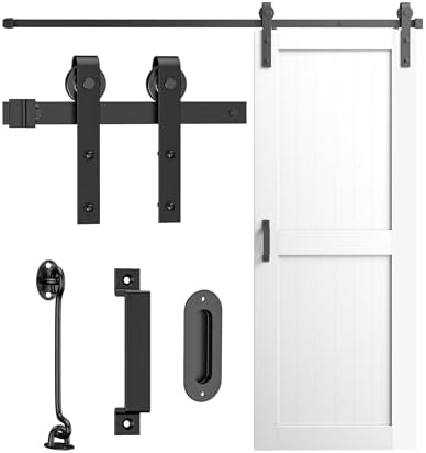 5FT/152cm Sliding Barn Door Hardware Track Kit, Flat Track System ...