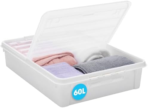 SmartStore Large Plastic Under Bed Storage Box with Lid and Wheels ...