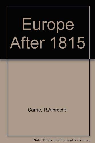 Amazon.co.jp: Europe After Eighteen Fifteen : Albrecht-Carrie, Rene: 洋書
