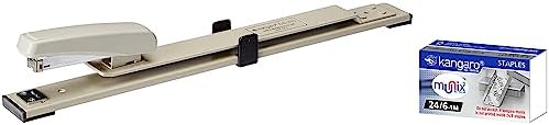 Kangaro Stapler DS 45L - Colour May Vary & Kangaro 24/6 Staples Pack ...