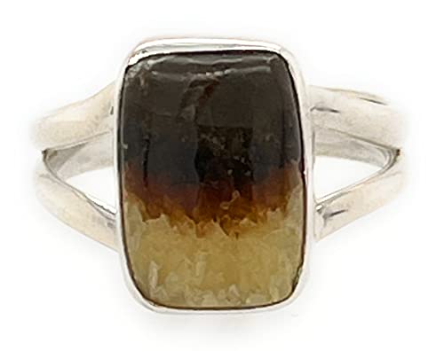 Amazon.com: Natural Yellow Septarian 925 Solid Sterling Silver Ring ...
