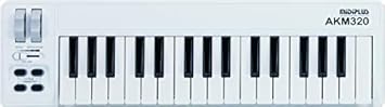 Amazon.com: MIDIPLUS AKM320 USB MIDI Keyboard Controller, White, 32-key ...