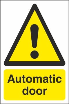automatic door safety sign sticker, Waterproof sticker : Amazon.in ...
