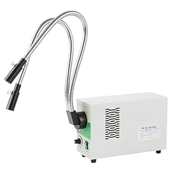 Microscope 20W/30W LED Fiber Optic Lamp 6500K Dual Gooseneck Microscope ...