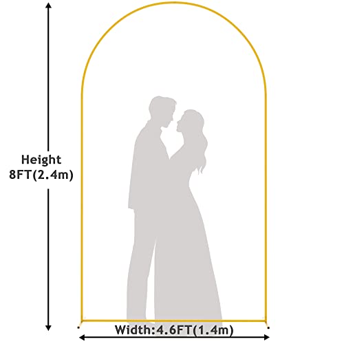 Snapklik.com : 8x4.6FT Metal Gold Wedding Arch Backdrop Stand Balloon ...