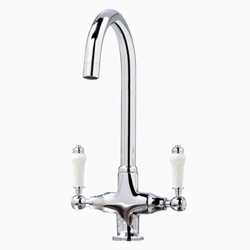 Traditional Twin Lever Kitchen Mixer Tap Chrome – BigaMart