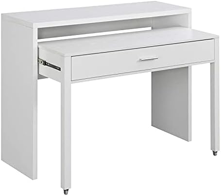 Amazon.com: Pemberly Row Console/Sliding Desk with Drawer and Riser in ...