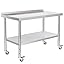 KUARBARR Mesa de acero inoxidable con ruedas de 30 x 18 pulgadas NSF ...