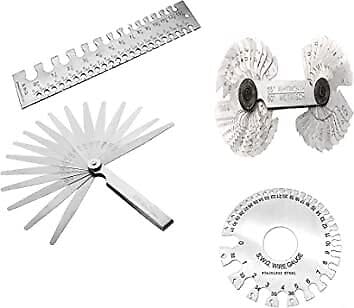 Feeler Gauge Set 26 Blades .03 to 1.00 MM, Screw Pitch Gauge/Thread 4 ...