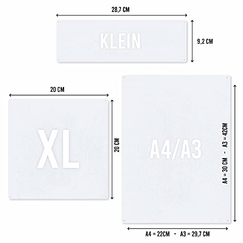 Interluxe Metallschild 20x20cm -Hier wohnt EIN Oldtimer 80 ...