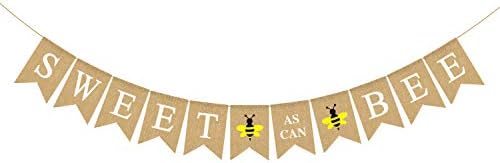 Amazon.com: Doumeny Mama to Bee Burlap Banner Jute Bumble Bee Burlap ...