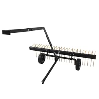 Amazon.com: 60 Inch Tow Behind Pine Straw Rake, Steel Lawn Rake ...
