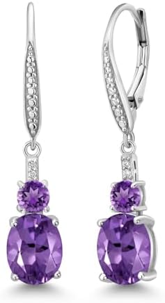 Amazon.com: Gem Stone King 2-5 Cttw Oval Gemstone Birthstone and Lab ...