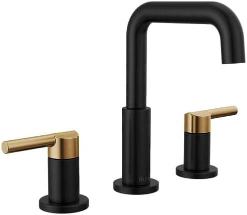 Delta Faucet Nicoli Widespread Bathroom Faucet 3 Hole, Gold Bathroom ...