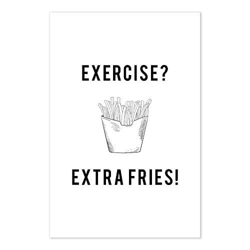 Amazon.com: Exercise Extra Fries Funny Workout Poster : Home & Kitchen