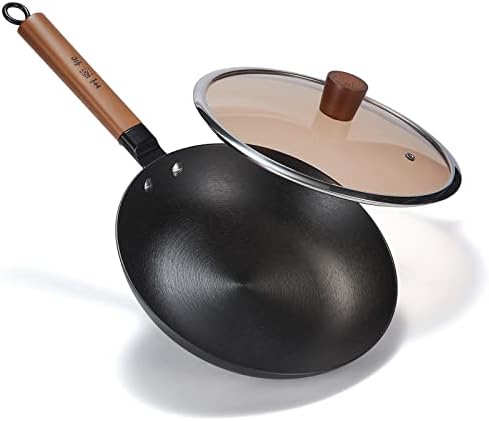 Amazon.com: Cast Iron Frying Pan 11 Inch Nitriding Treatmentwith Wooden ...