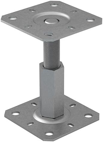 Galvanised 100-150mm Height Adjustable Elevated Post Base Support (130 ...
