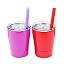 Amazon.com: Colorful PoPo Cute Stainless Steel kids cup Straw Cups for ...