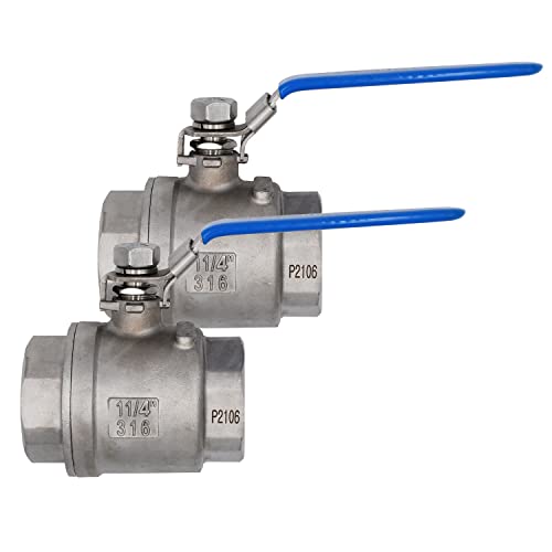 VAV 11/4" Ball Valve Full Port, 316 Stainless Steel, with Blue Vinyl ...
