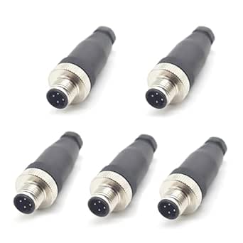 BOUUNCIY - M12 4 Pin Male Connector, 12mm Field Mount Cable Adapter ...