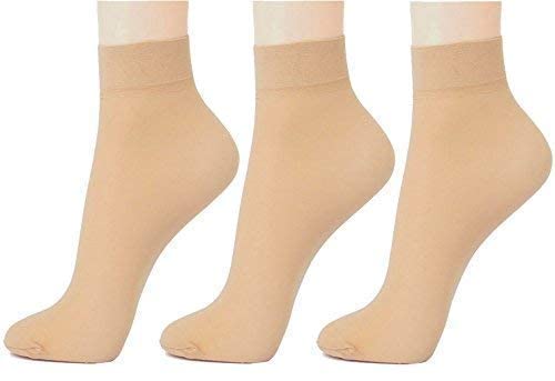 Buy EVOLON DEALS Women's 3 Pairs Pack Skin Color Premium Sun Protection Nylon Ankle Thumb Socks ...