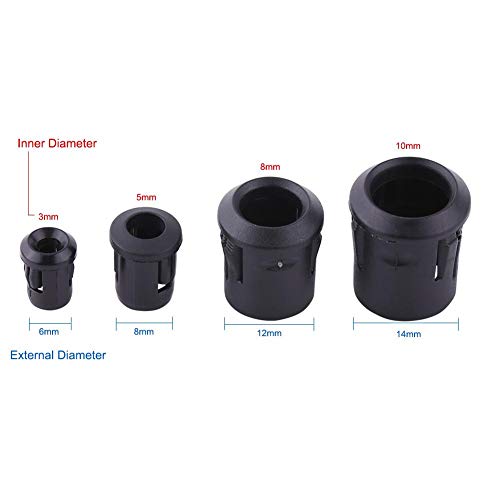 3mm 5mm 10mm Led Chrome Black Plastic Holder Panel Mount 3mm, 5mm, Or ...