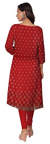 Buy Desginer khilat Banarasi Handloom Red Cotton Unstitched Kamalkari ...