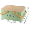 Amazon.com : Xbopetda Seed Storage Box, Metal Seed Box with Wooden Lid ...