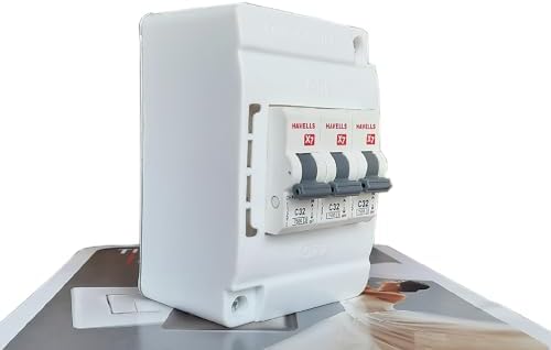 Glare Max 3&4 Pole MCB Cover with 3 Havells DHMGCSPF032 PVC Plastic 32A ...